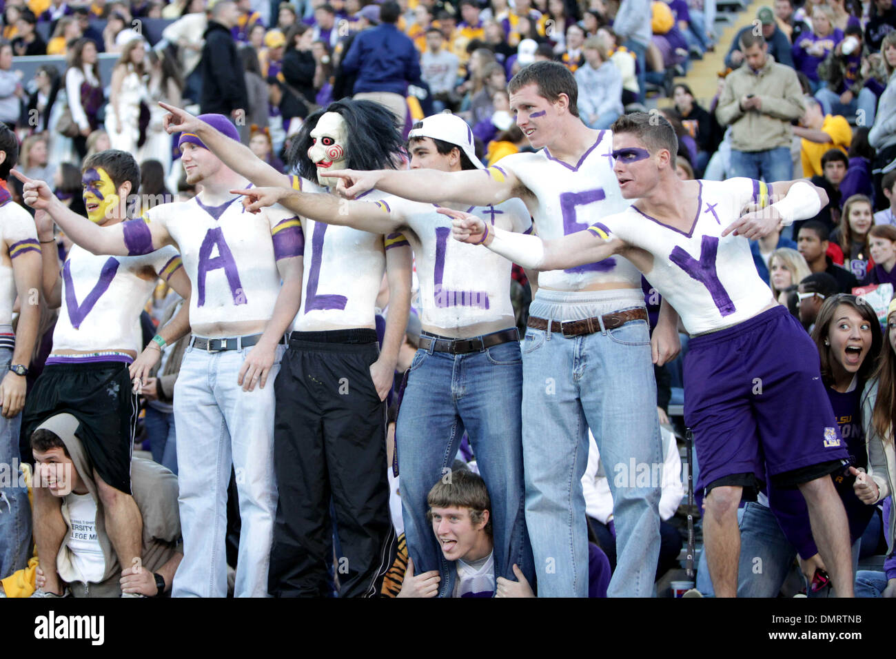 LSU fans in costume during the game between the Tulane Green Wave and ...