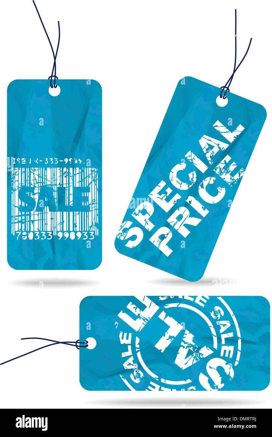 Set of blue crumpled paper tags Stock Vector Image & Art - Alamy