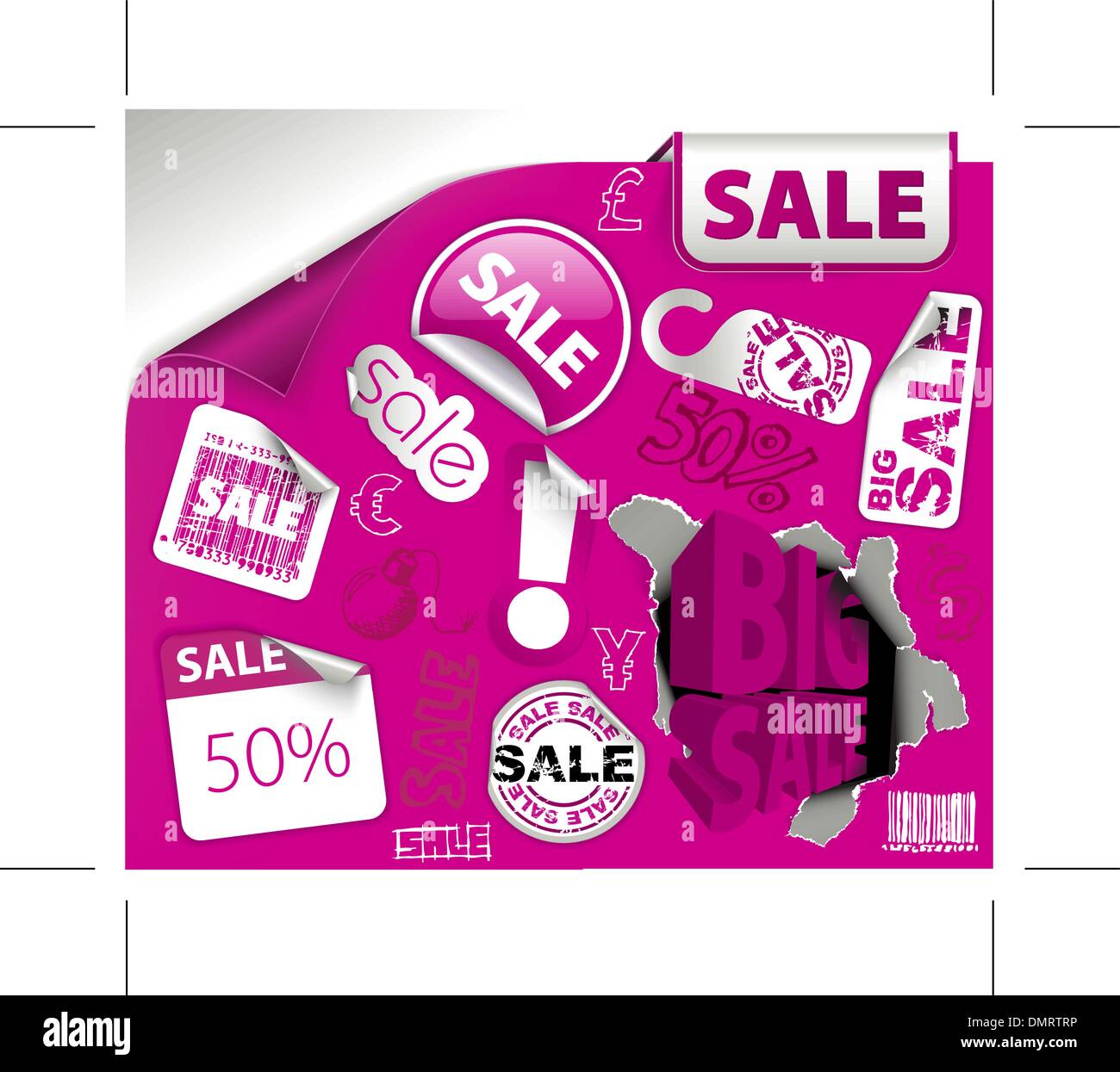 Set of purple discount elements Stock Vector Image & Art - Alamy