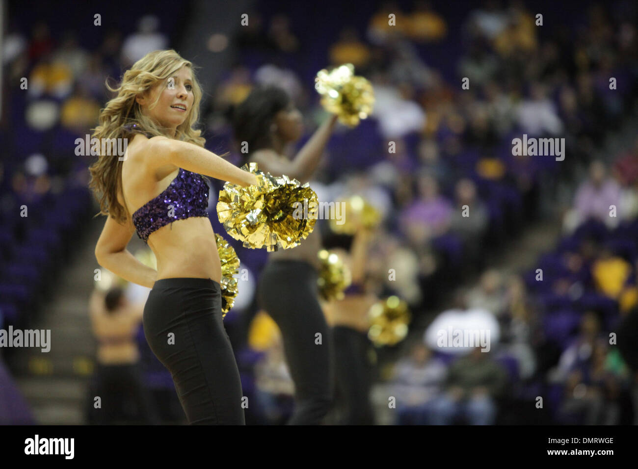 LSU Tiger Girls dance team performs during the game between the ULM ...