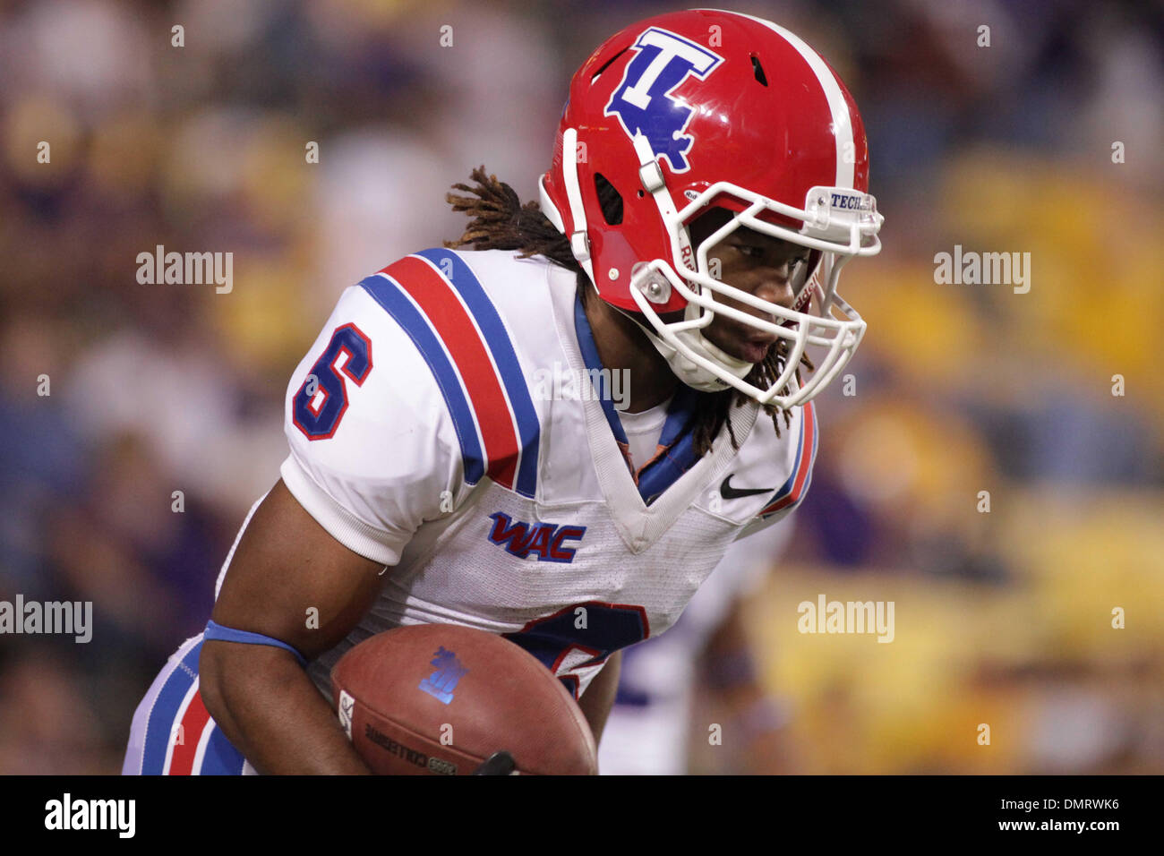 LA Tech receiver Phillip Livas (6) during the game at Tiger Stadium in ...
