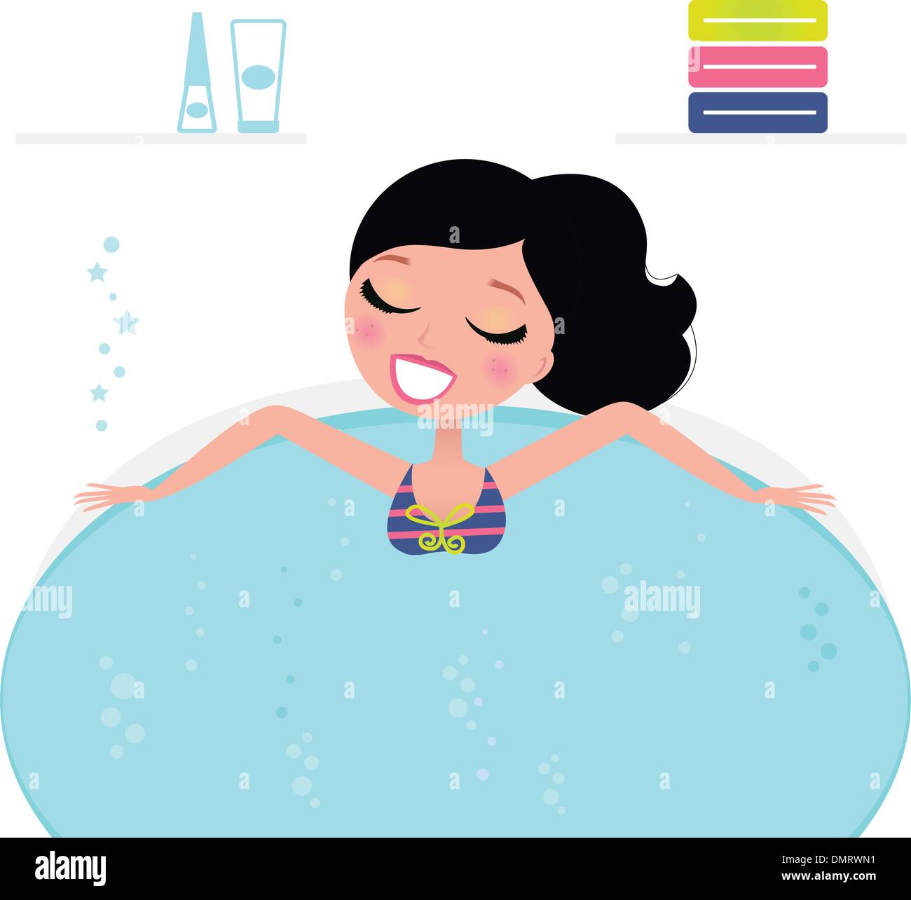 Cute retro woman in Stock Vector Images - Alamy