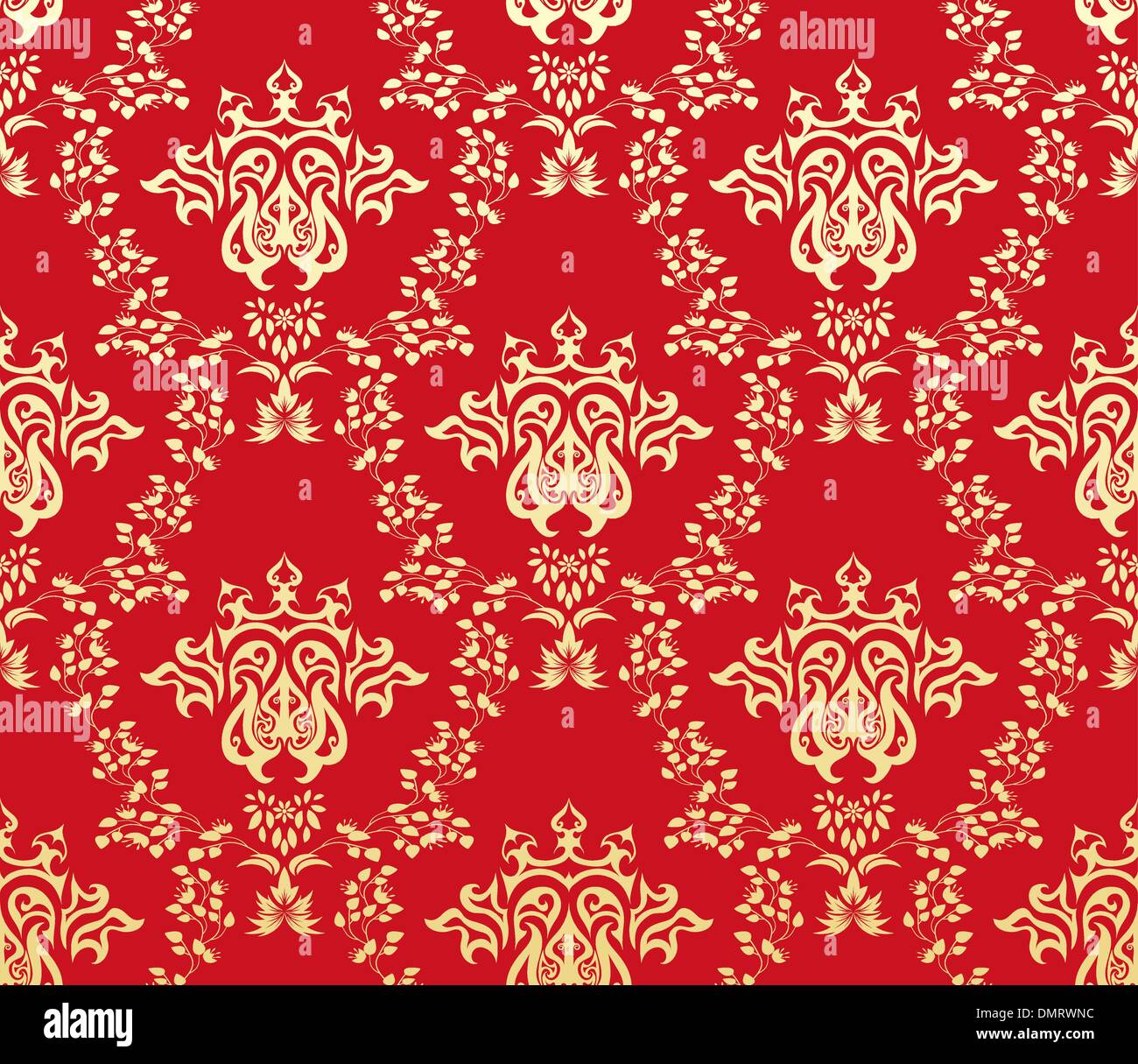 seamless damask pattern Stock Vector Image & Art - Alamy