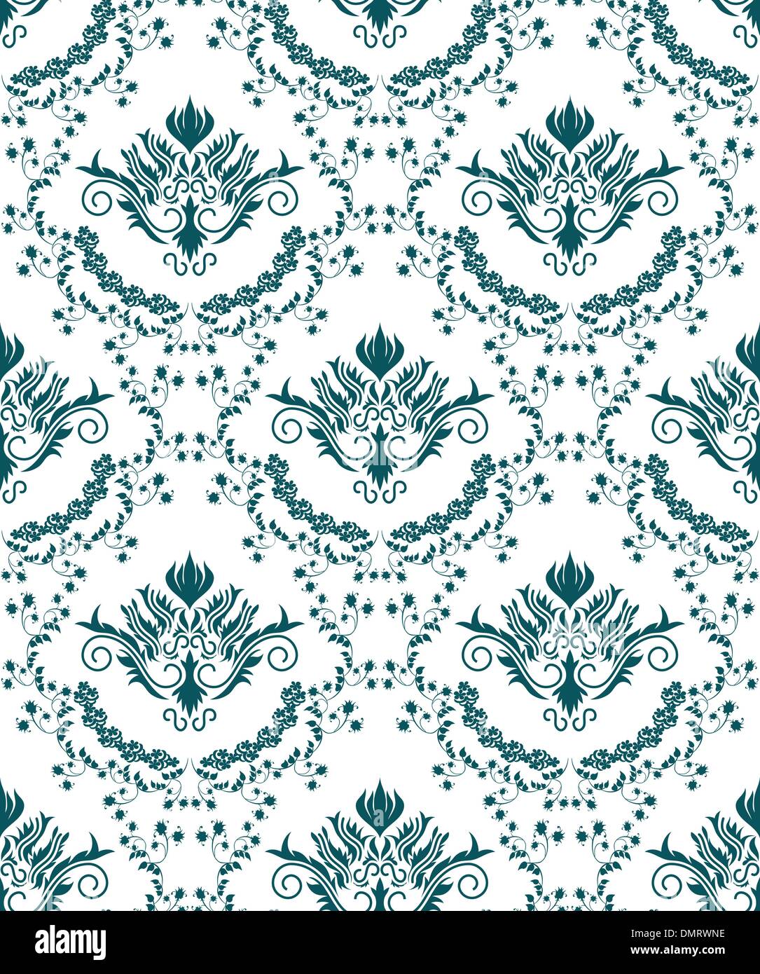 seamless damask pattern Stock Vector Image & Art - Alamy