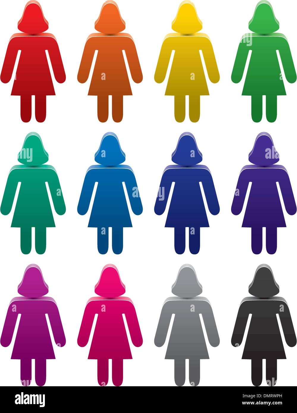 set of colorful female symbols Stock Vector Image & Art - Alamy