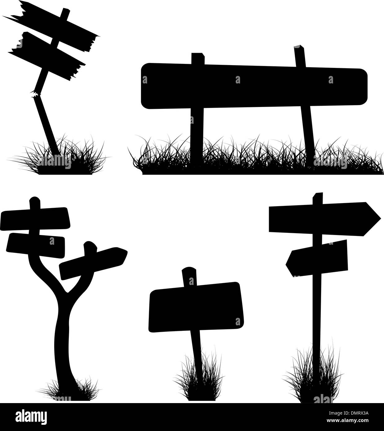 Path with signposts Stock Vector Images - Alamy