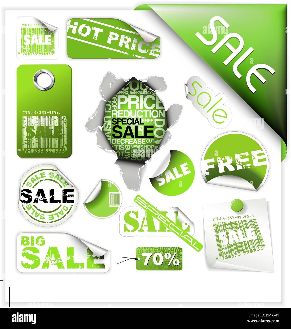 Collection of green labels Stock Vector Images - Alamy