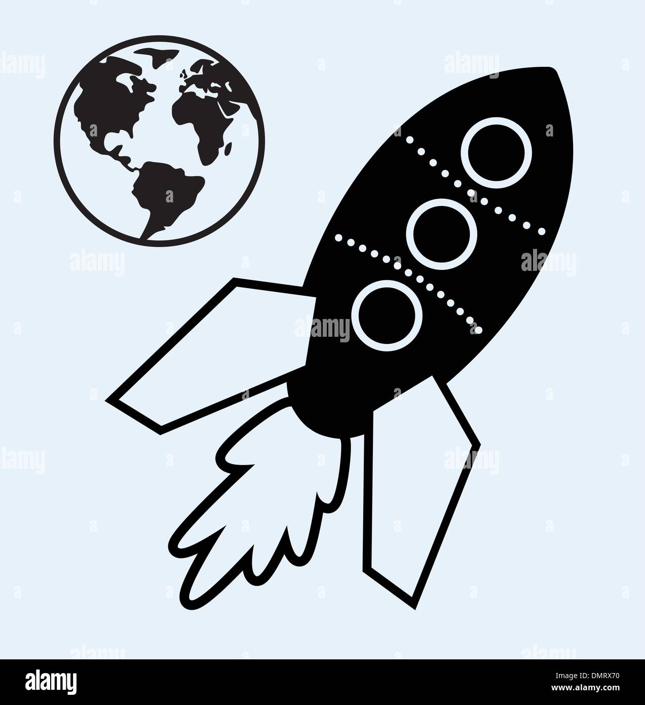rocket ship and planet earth symbols Stock Vector Image & Art - Alamy