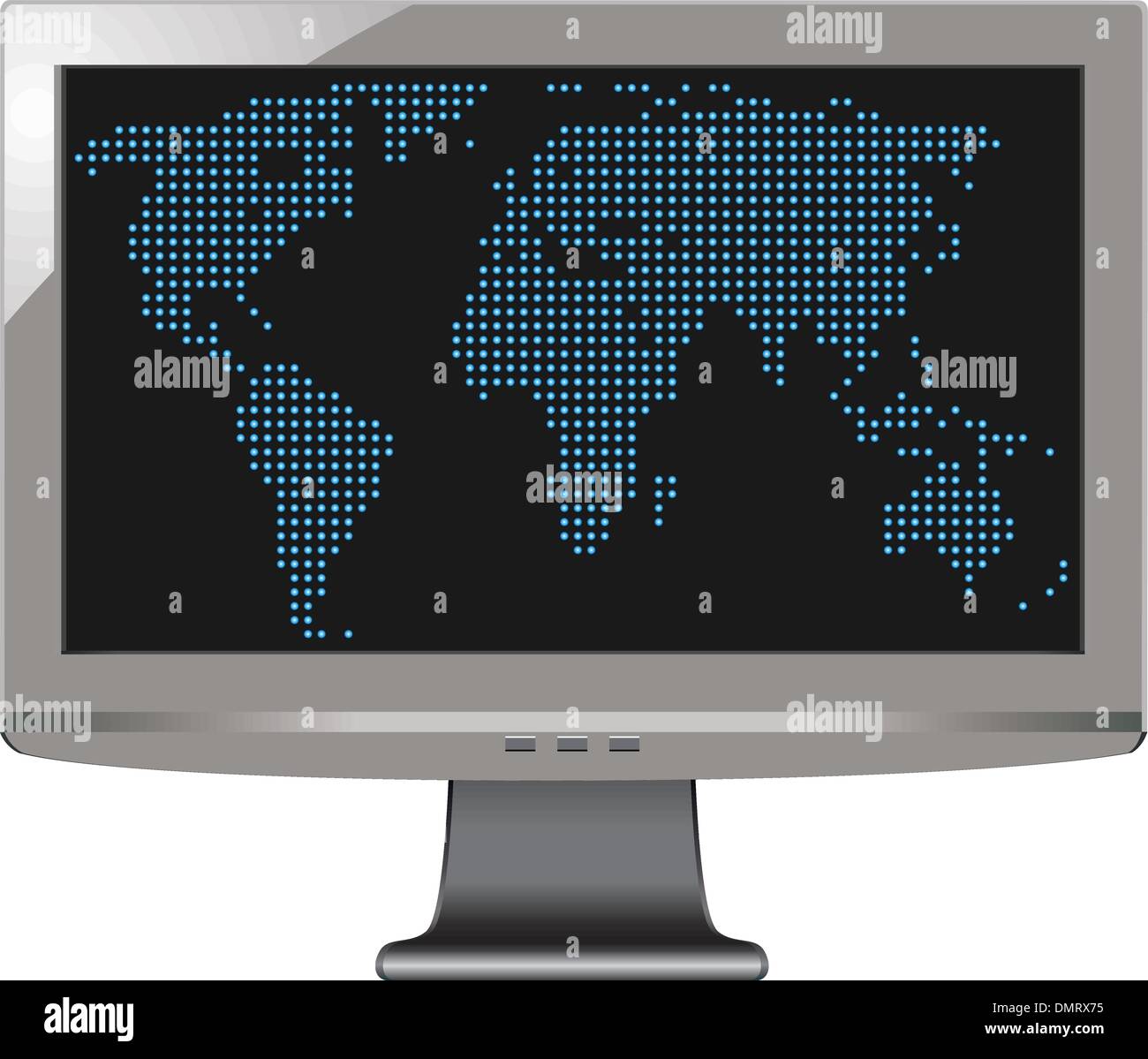 gray tv monitor with world map Stock Vector Image & Art - Alamy