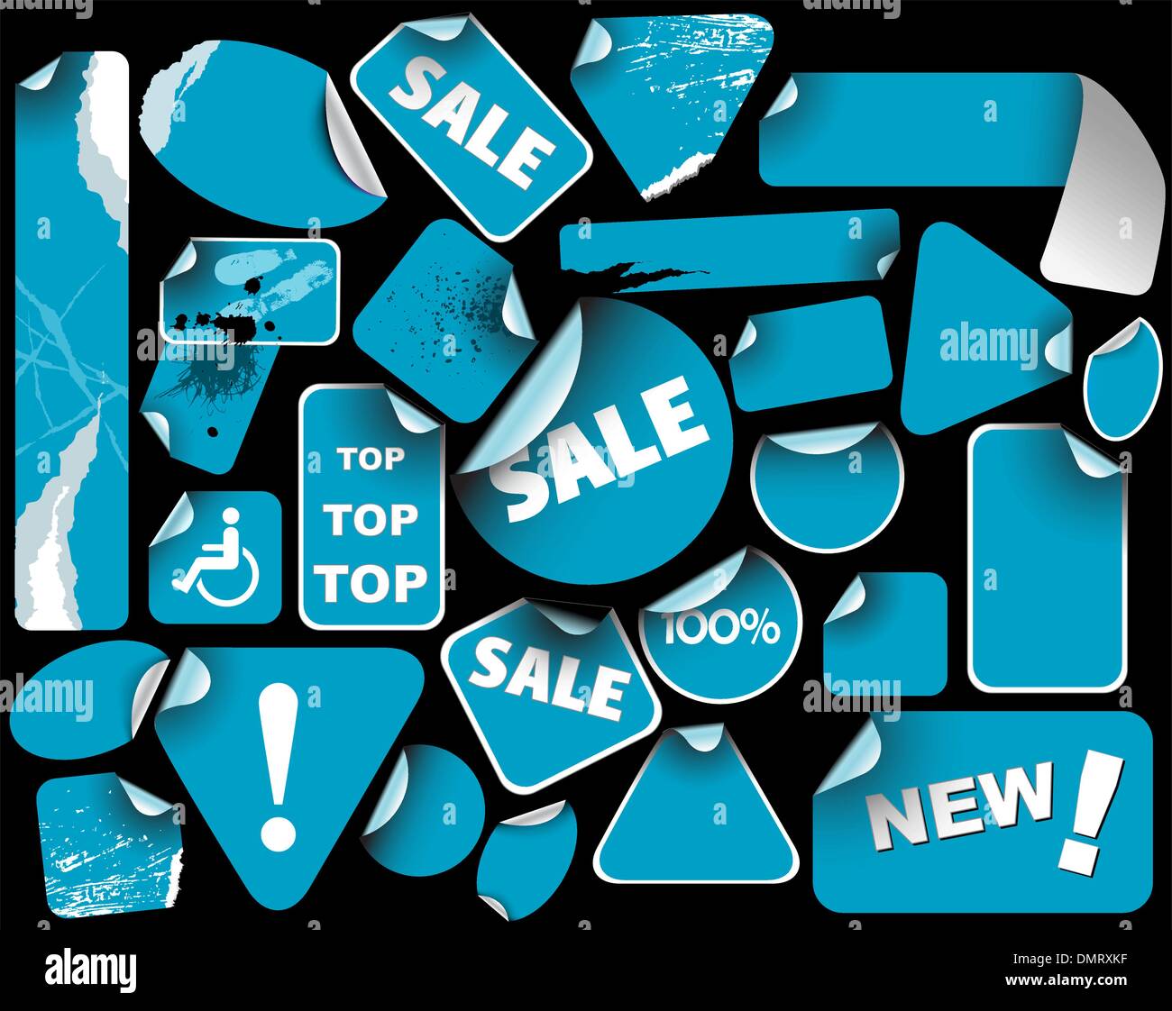 Set of blue sale labels (grunge Stock Vector Image & Art - Alamy