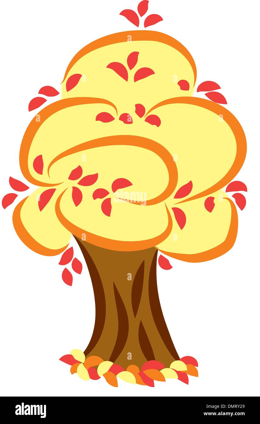 Big autumn tree on Stock Vector Images - Alamy