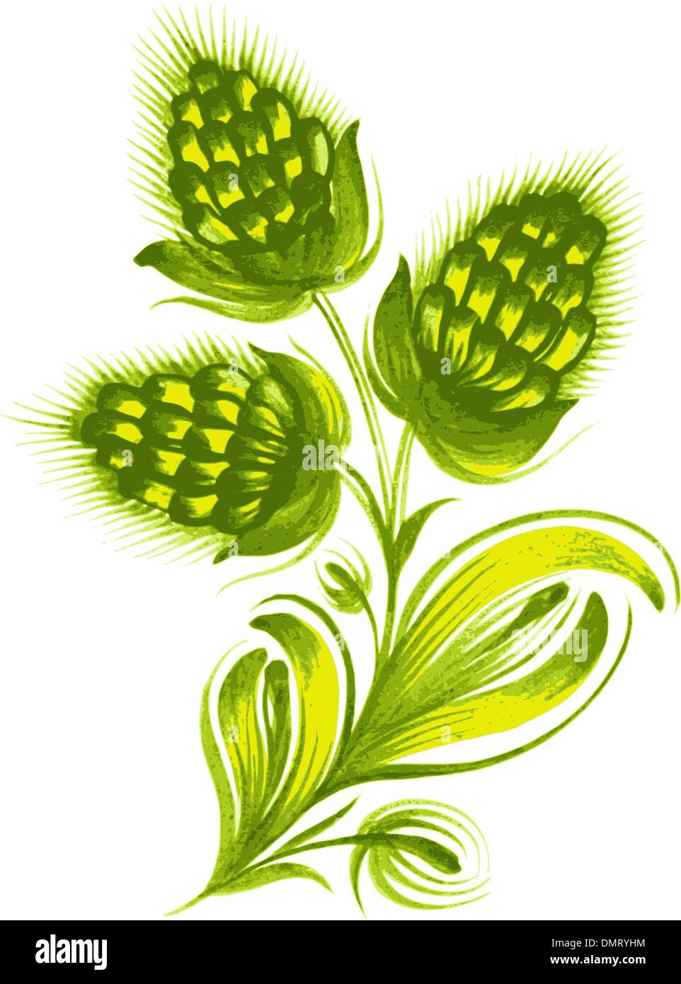 Background design green flower Cut Out Stock Images & Pictures - Alamy