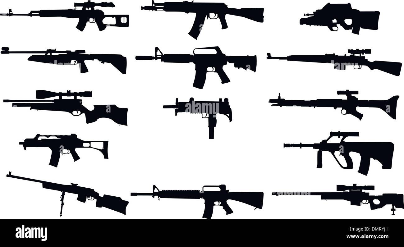 Silhouette weapons Stock Vector Images - Alamy