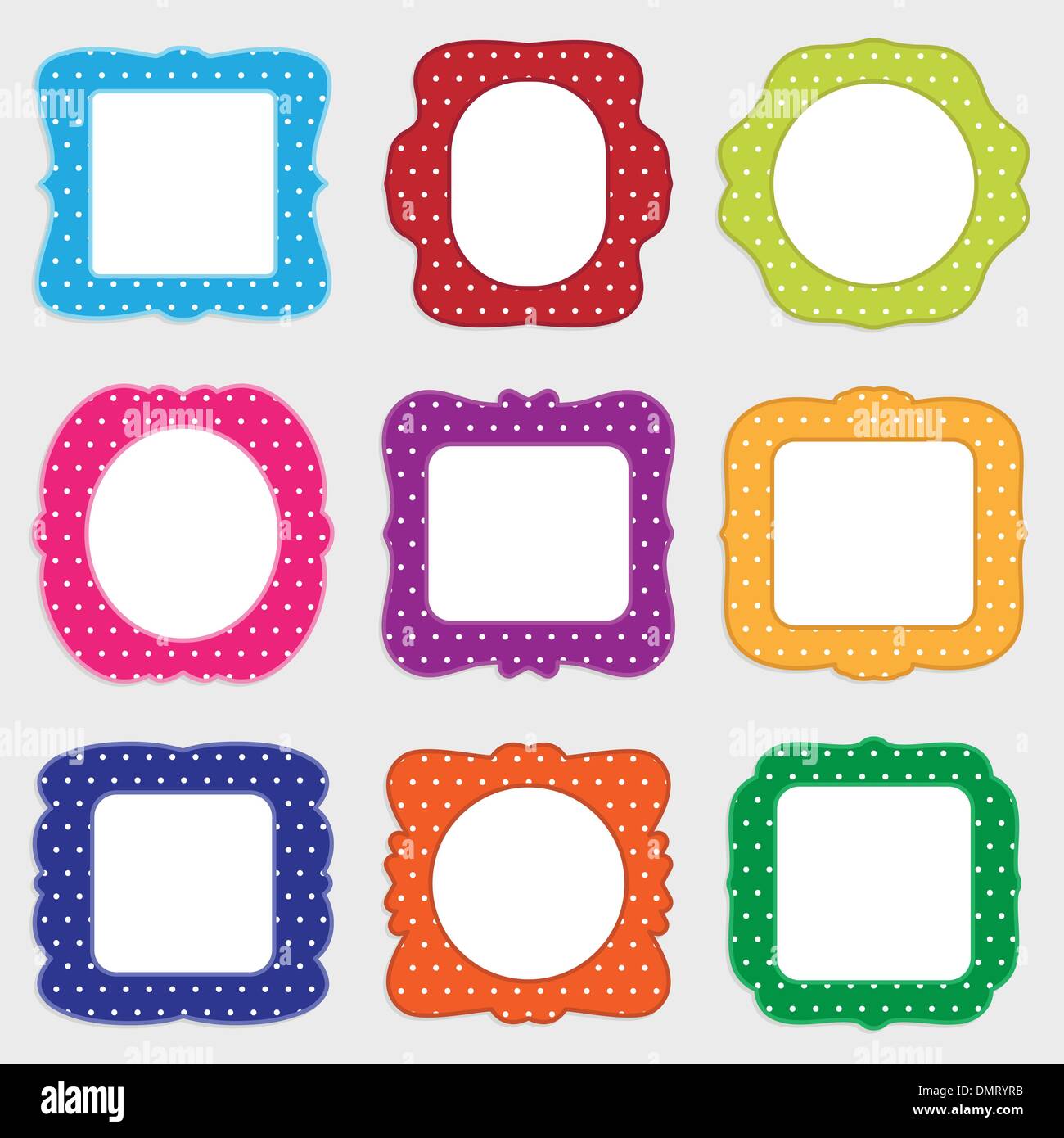 Polka dot frames Stock Vector Images - Alamy