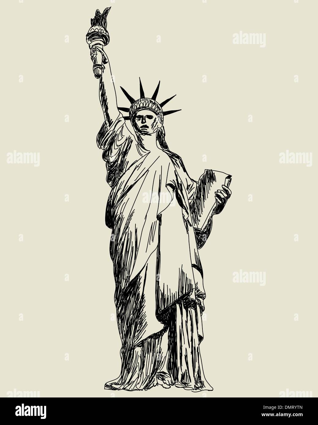 Statue of liberty draw Stock Vector Images - Alamy