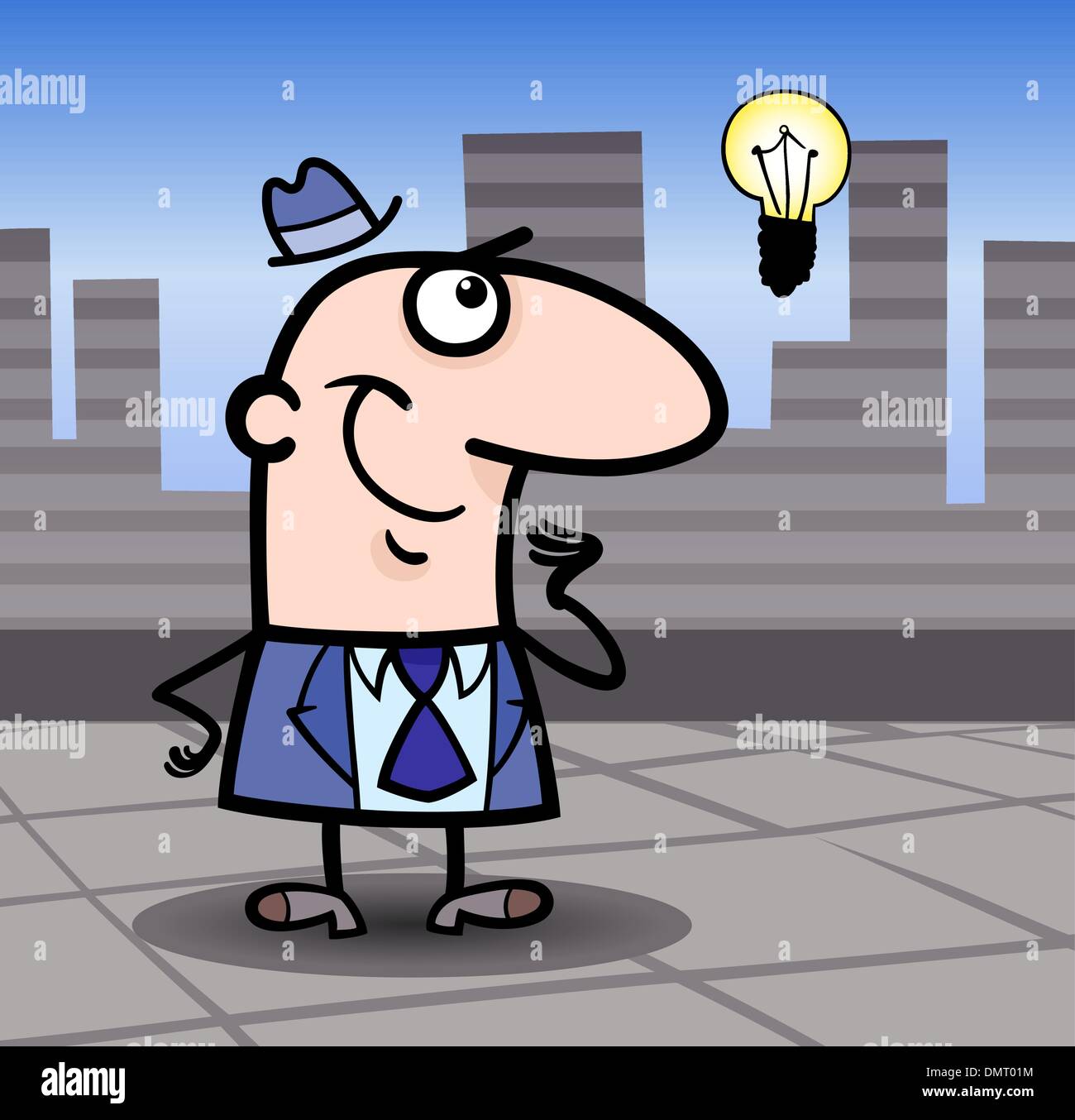 businessman with idea cartoon illustration Stock Vector Image & Art - Alamy