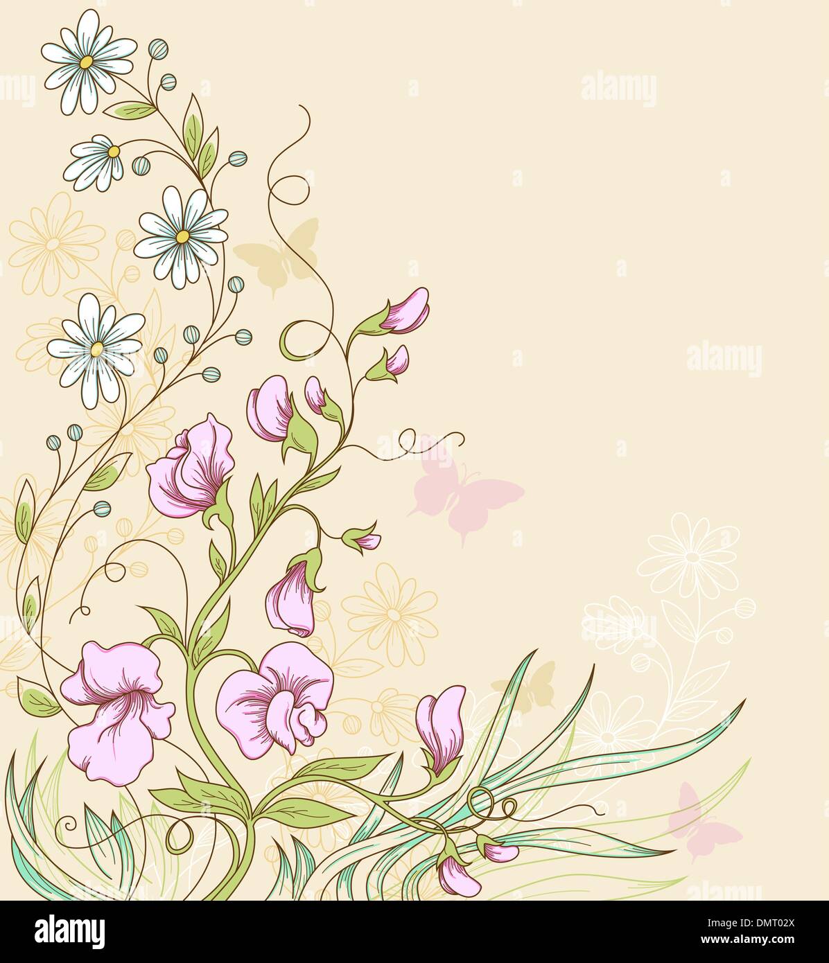 Sweet pea flower Stock Vector Images - Alamy