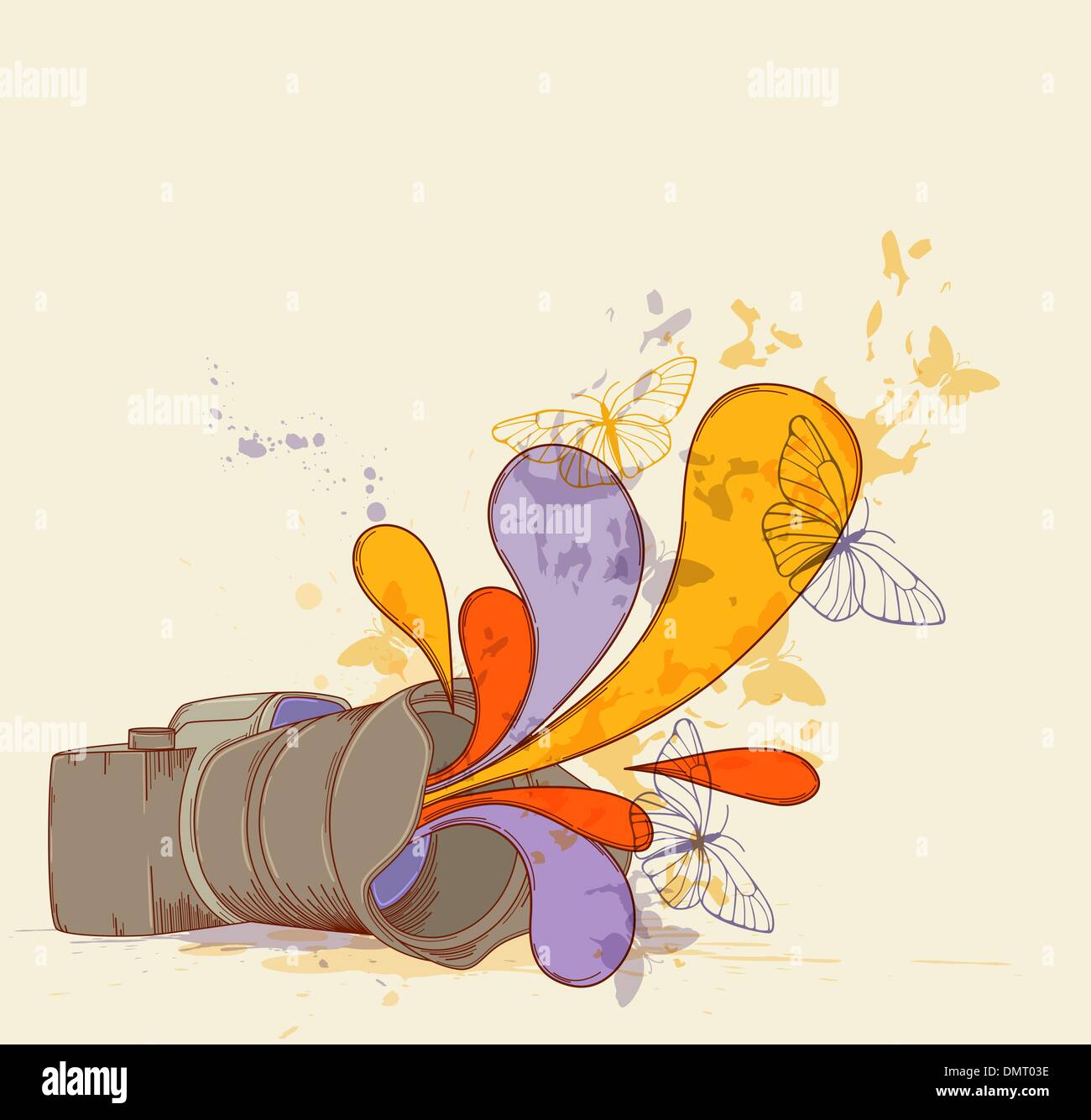 Camera and butterflies Stock Vector Image & Art - Alamy