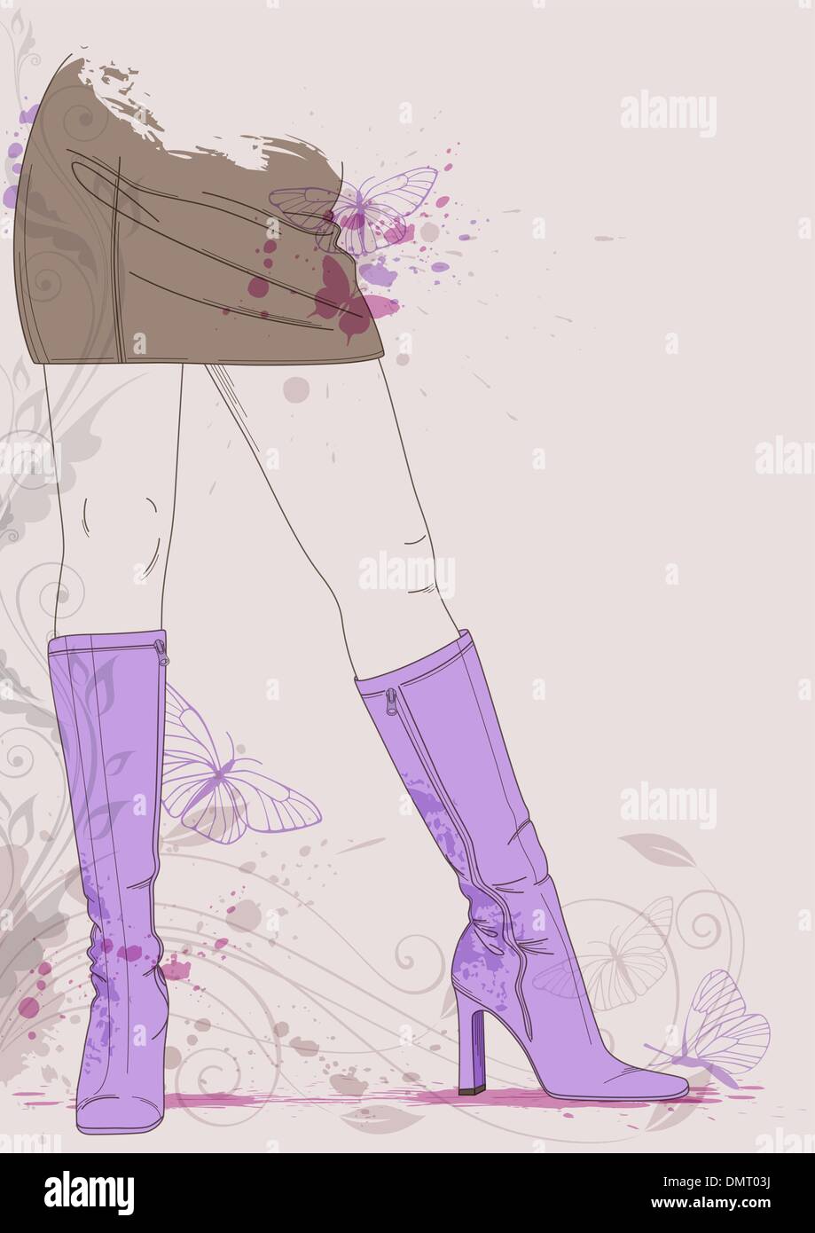 Elegant female leather Stock Vector Images - Alamy