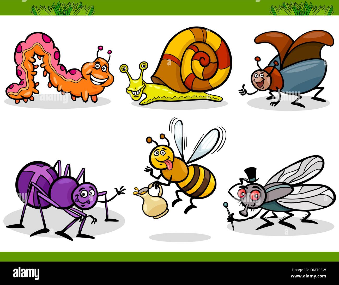 Set funny cartoon bugs hi-res stock photography and images - Alamy