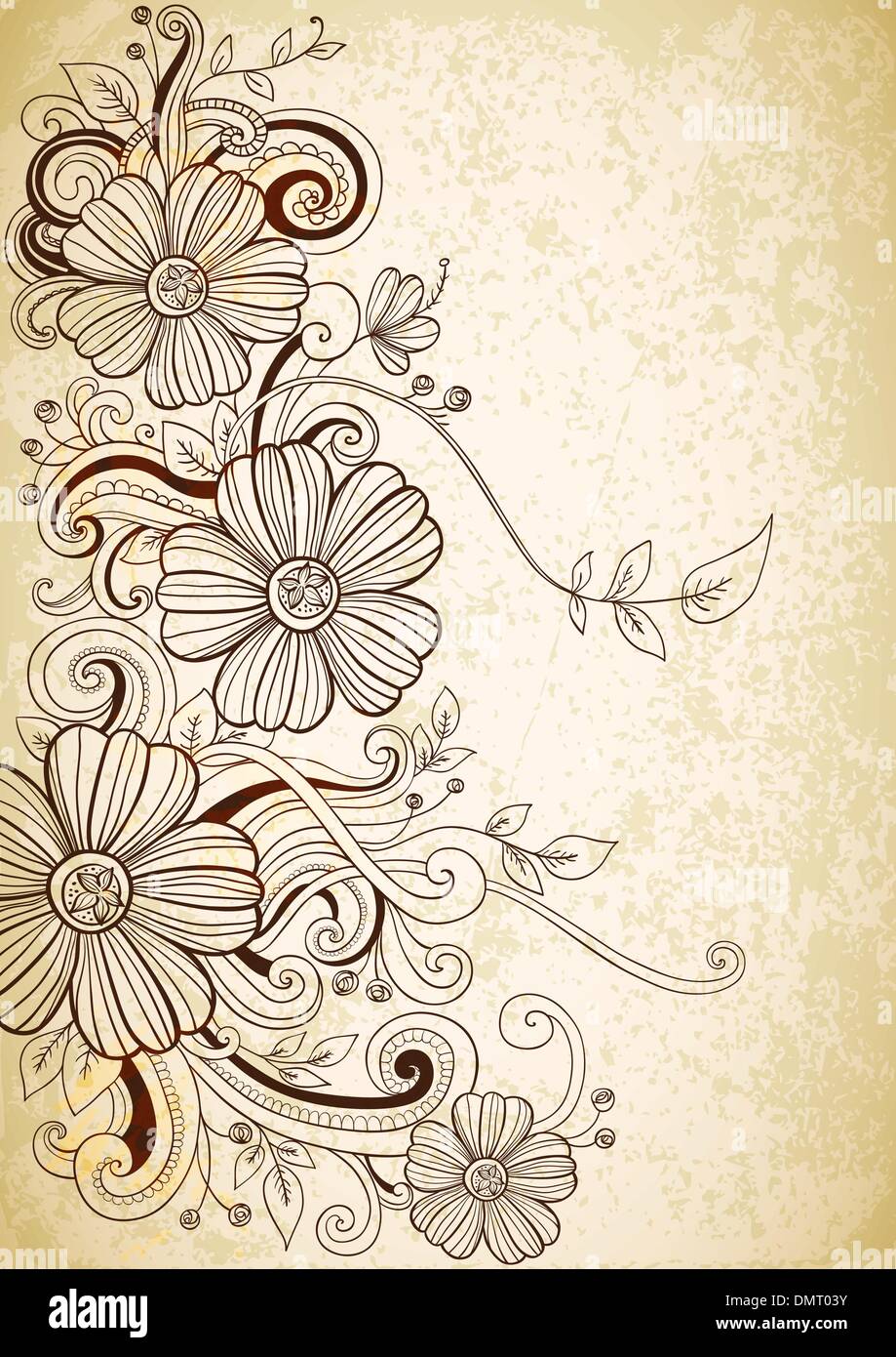 Hand drawn floral background Stock Vector Image & Art - Alamy