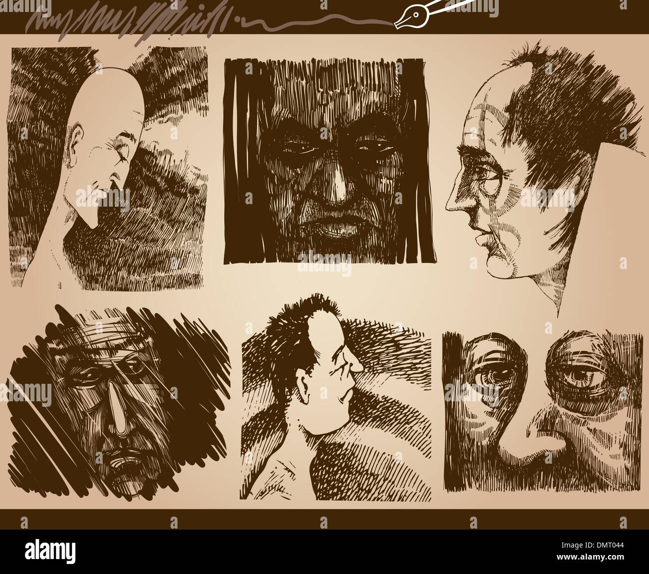 people faces sketch drawings set Stock Vector Image & Art - Alamy