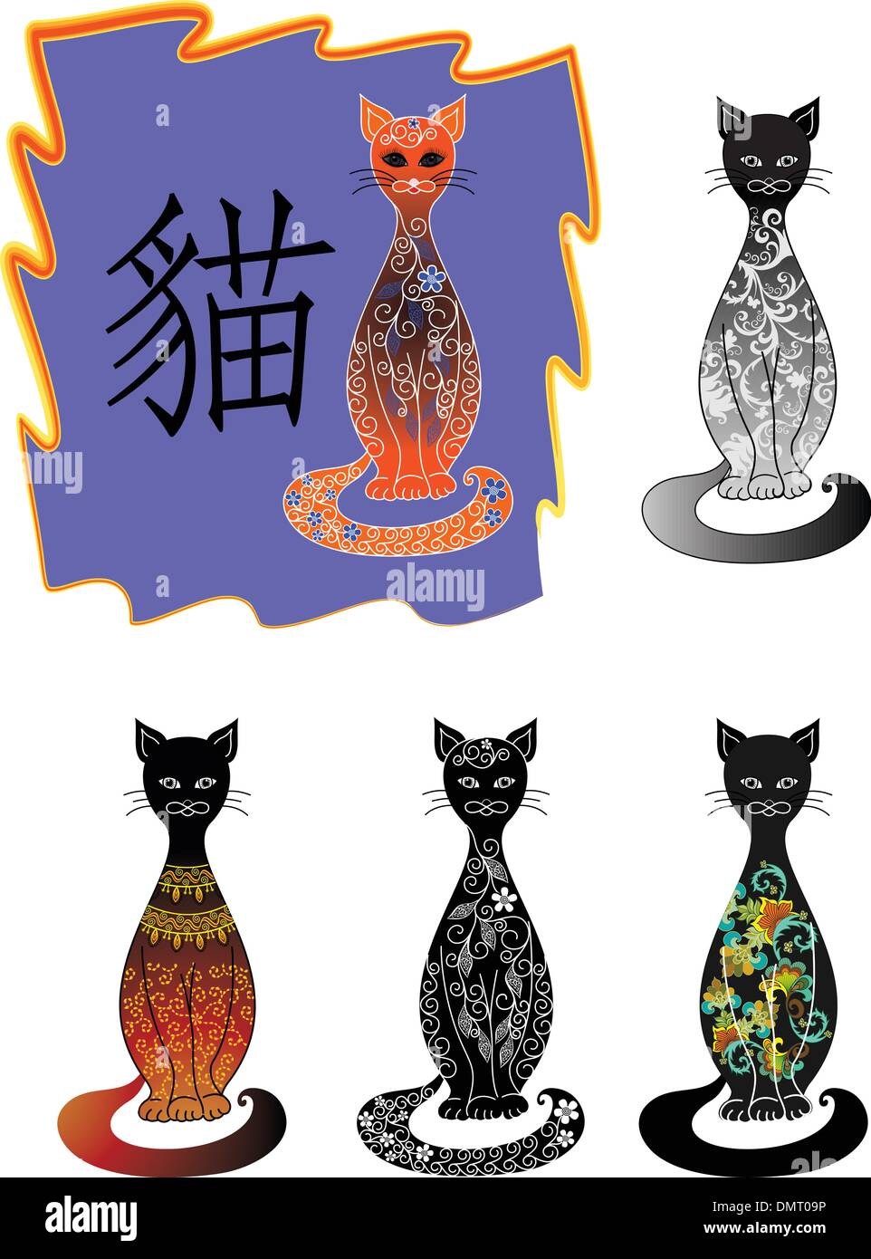 Indian cats Stock Vector Images - Alamy