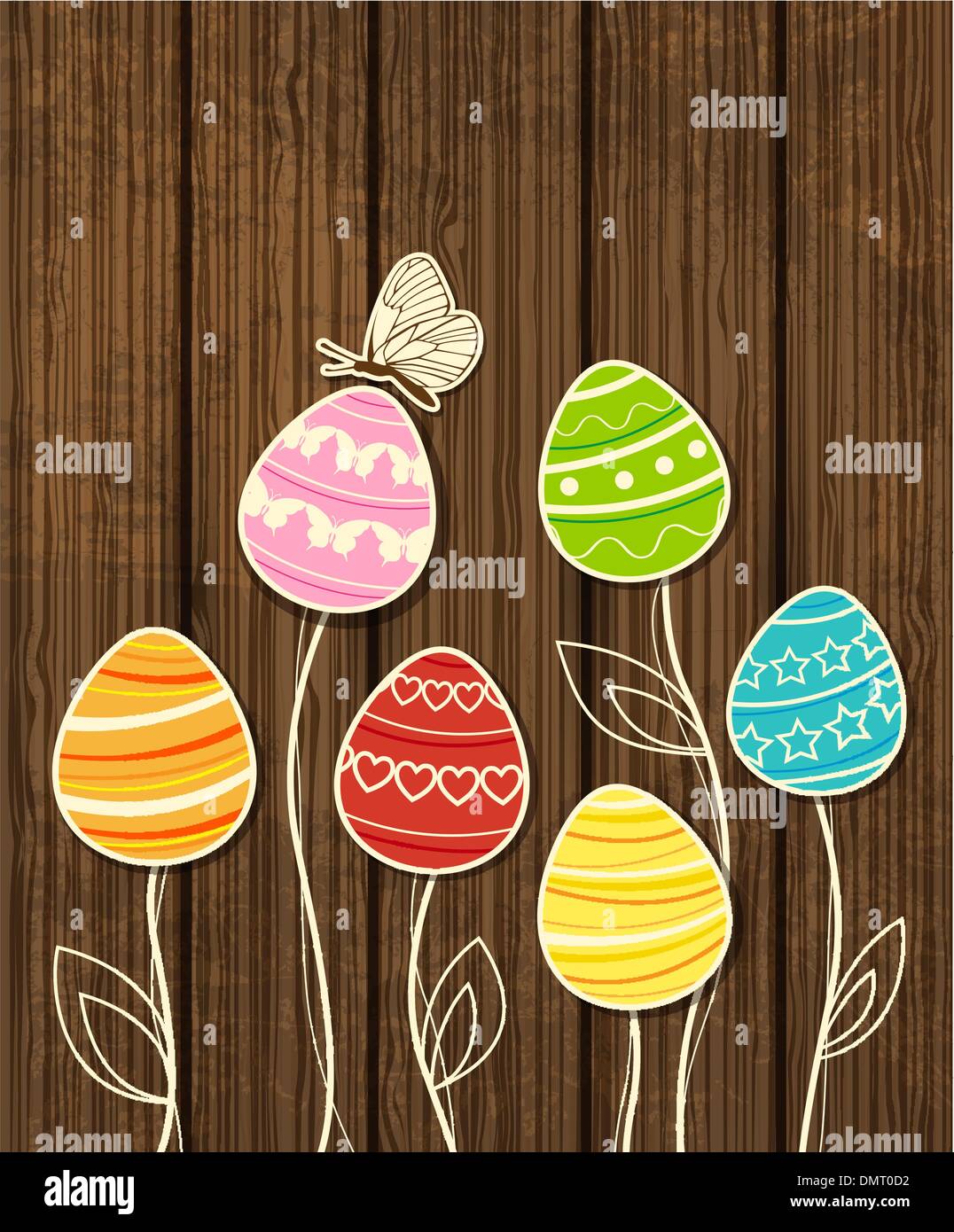 Easter background with eggs and butterfly Stock Vector Image & Art - Alamy