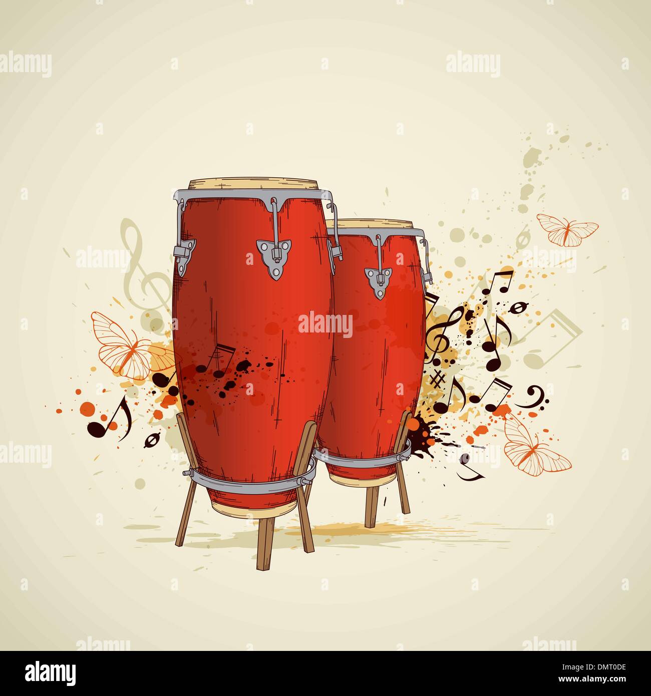 Red drums and notes Stock Vector Image & Art - Alamy