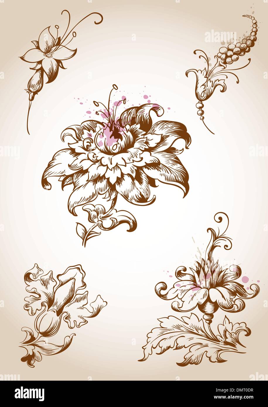 Victorian floral design elements hi-res stock photography and images ...