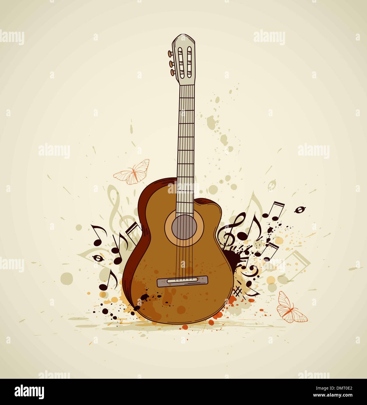 Guitar and notes Stock Vector Image & Art - Alamy