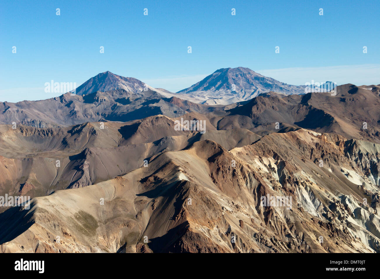 volcano Andes mountains Chile desolate colorful barren vents lava flow ...