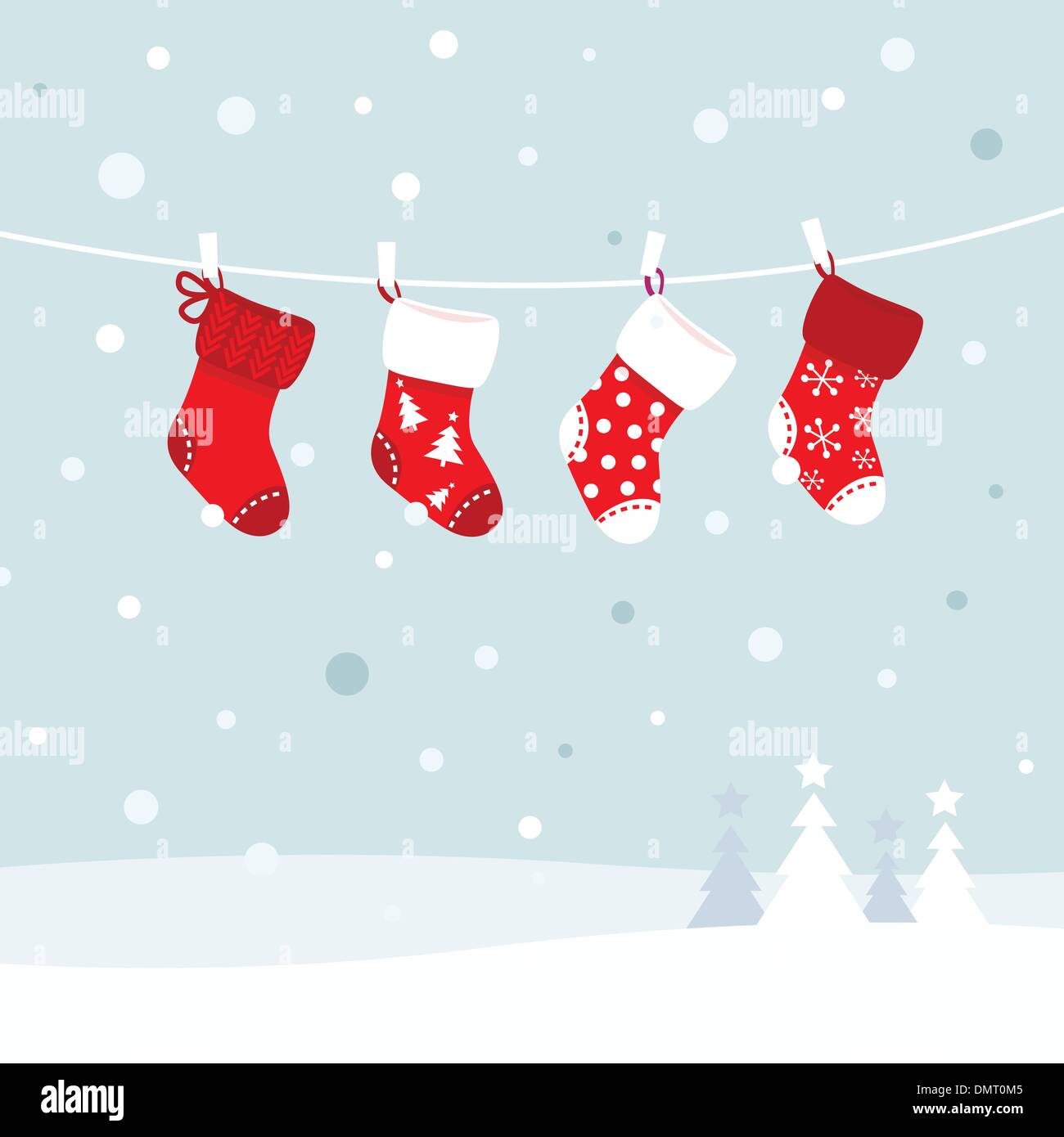 Trees decorated christmas in Stock Vector Images - Alamy