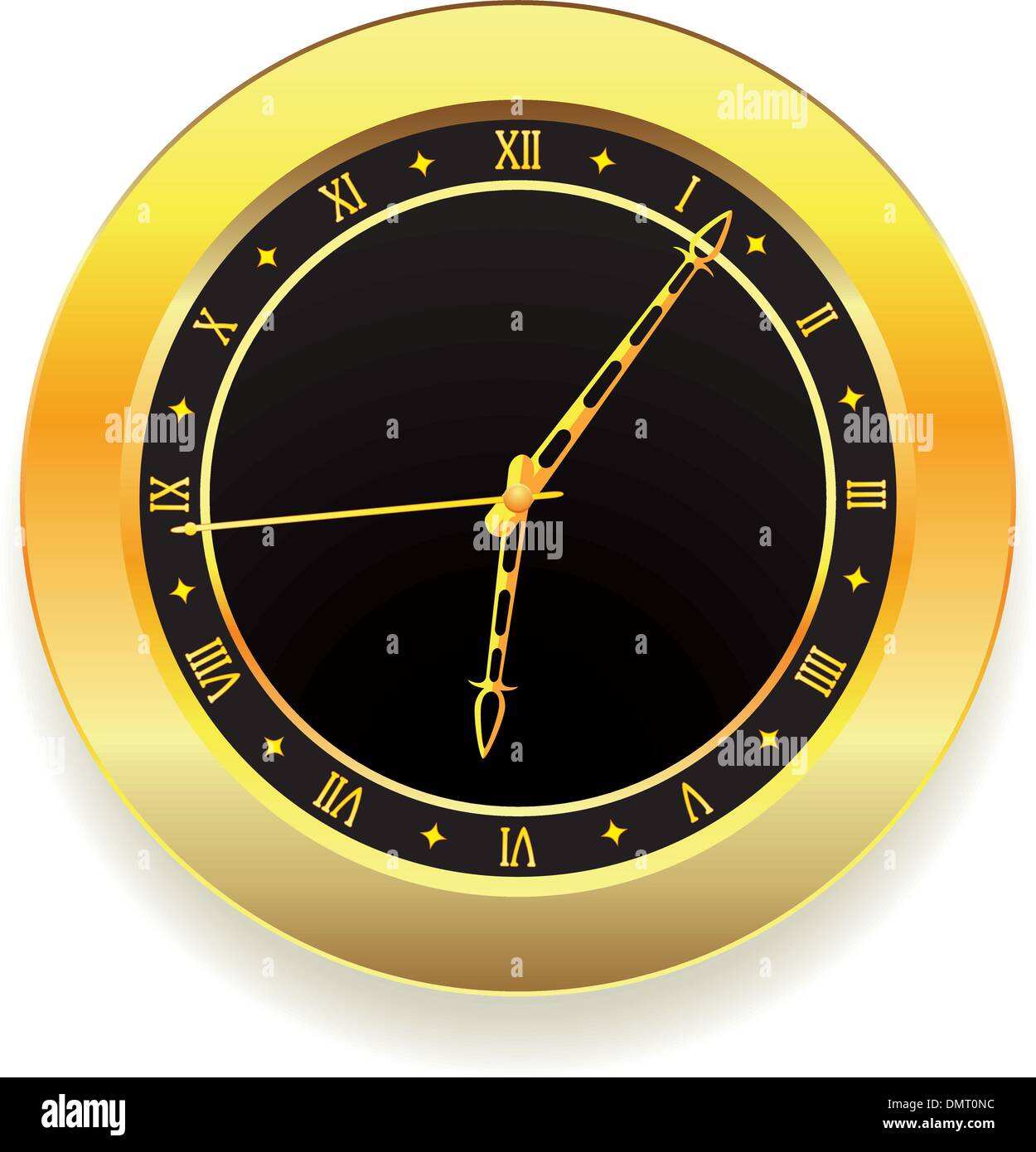 Golden hand clock Stock Vector Images - Alamy