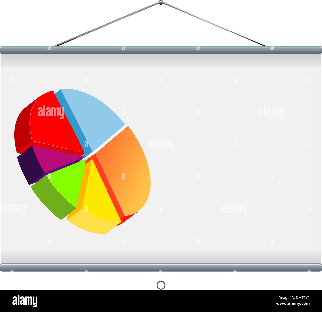 Projector screen with pie chart Stock Vector Image & Art - Alamy