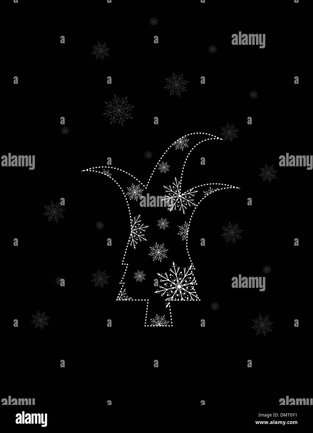 Christmas background with fir tree Black and White Stock Photos ...