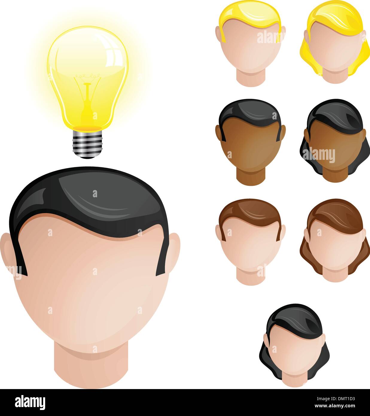 Face light bulb Cut Out Stock Images & Pictures - Alamy