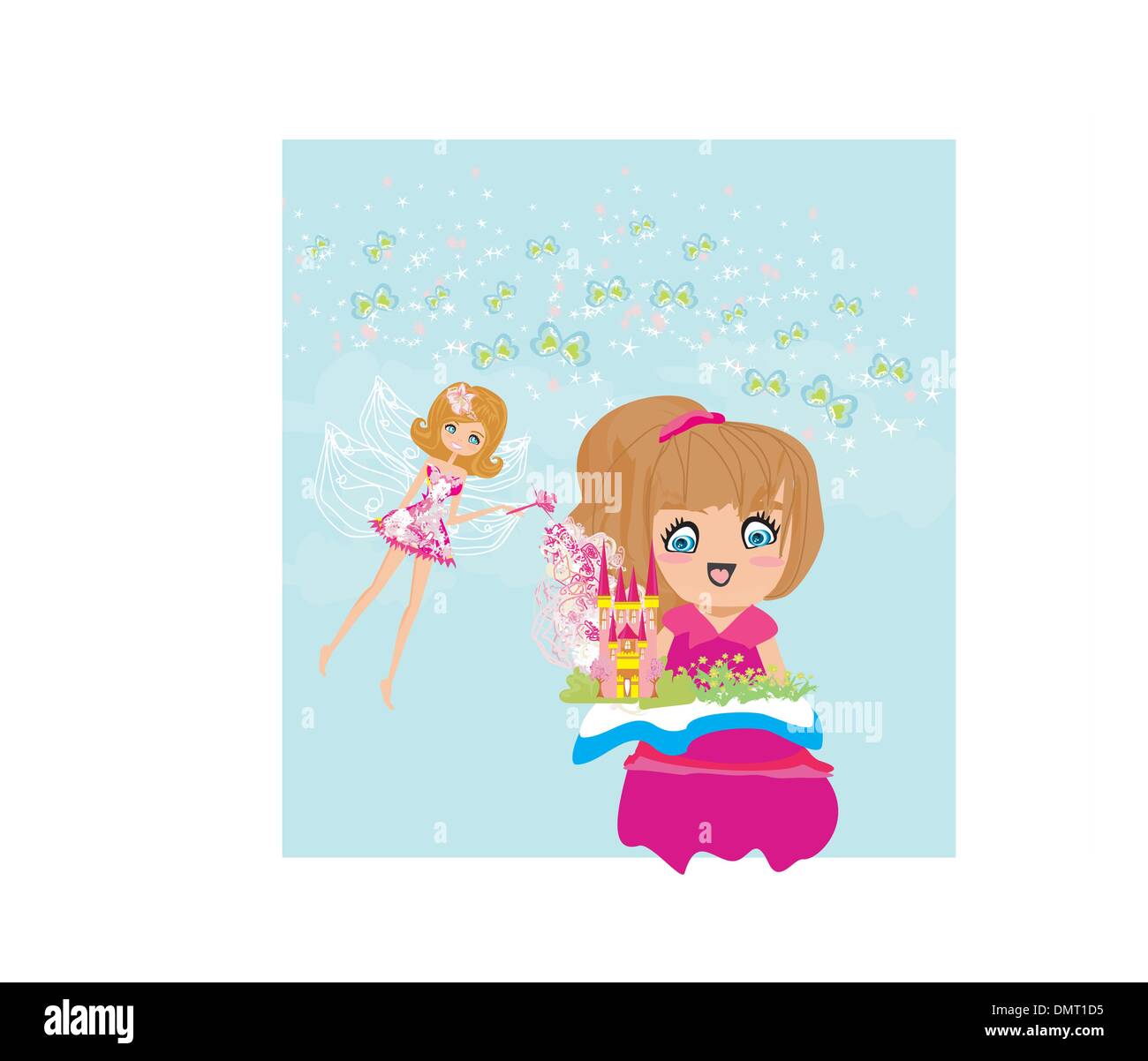 little girl reading fairy tales Stock Vector Image & Art - Alamy