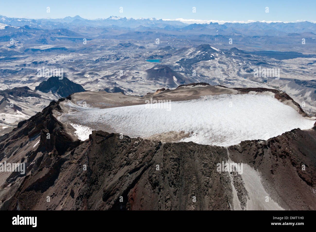 volcano Andes mountains Chile desolate colorful barren vents lava flow ...