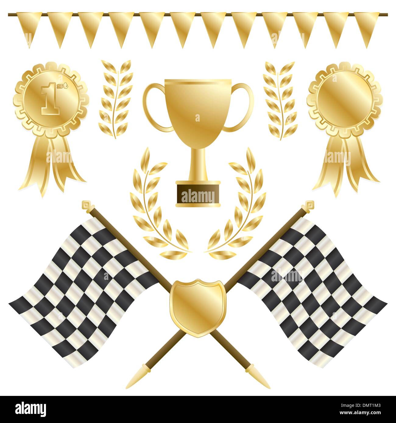 Black white chequered flag Stock Vector Images - Alamy