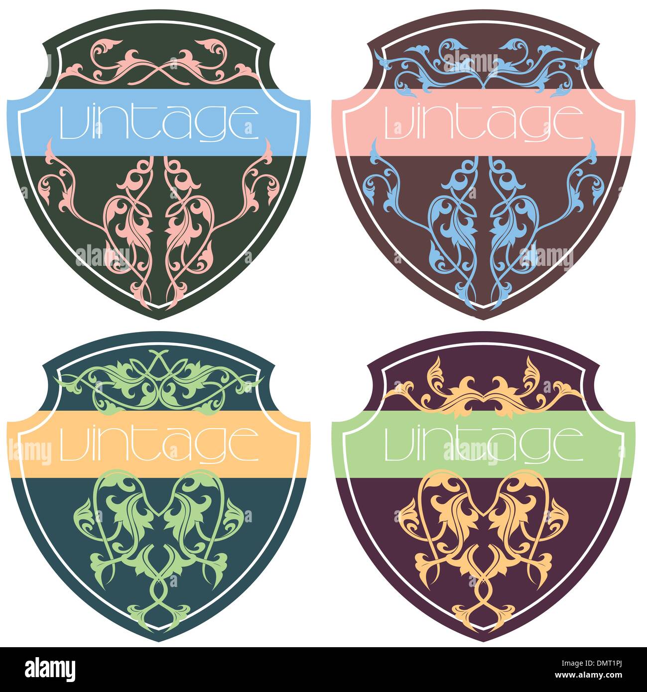 4 Vintage Wine Labels Set Stock Vector Image & Art - Alamy