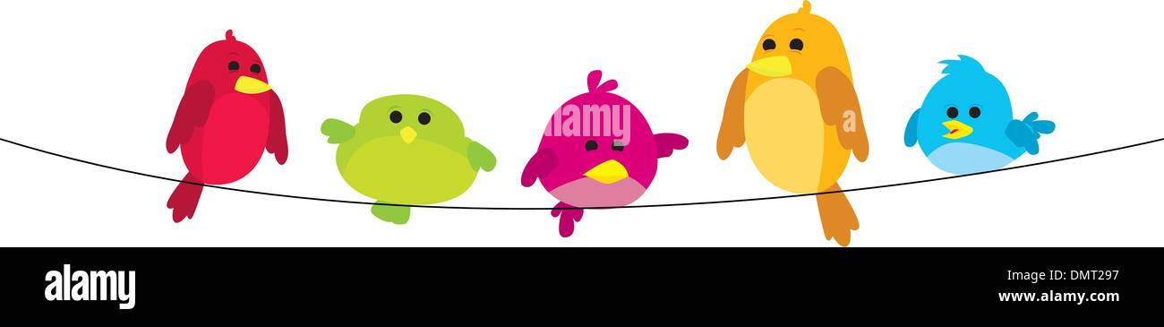 birds on wire Stock Vector Image & Art - Alamy