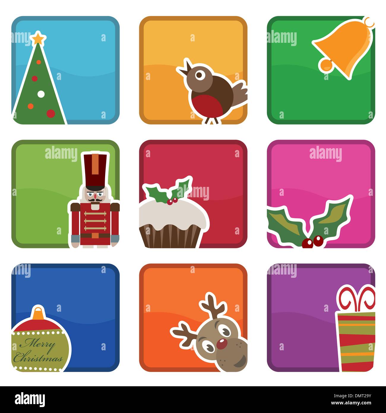 Colorful christmas icons Stock Vector Images - Alamy