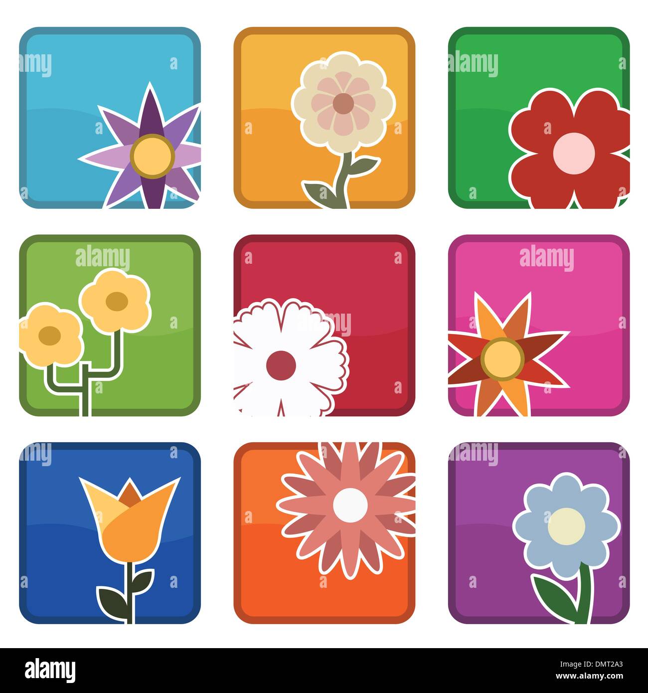Icons flower Stock Vector Images - Alamy