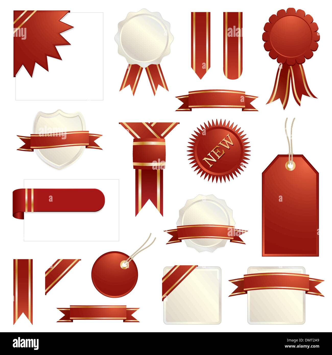 red and gold ribbons and tabs Stock Vector Image & Art - Alamy