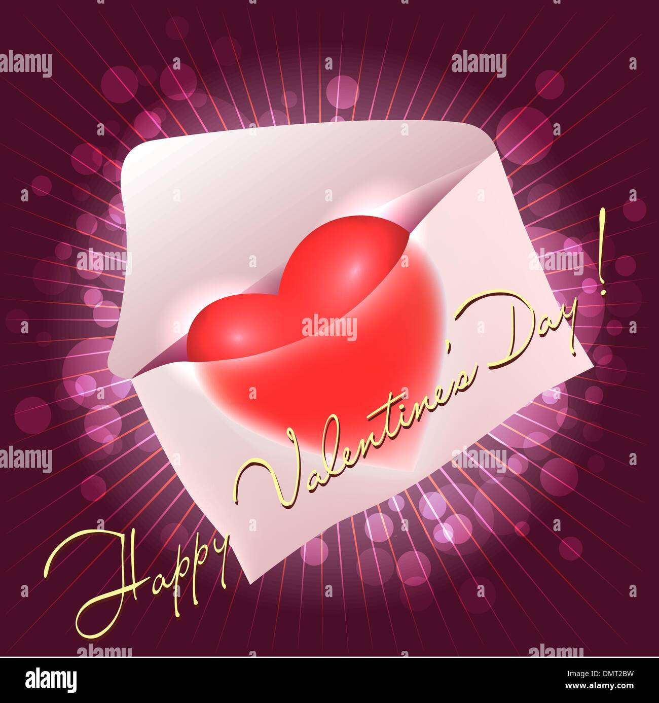 Greeting card with heart in the message Stock Vector Image & Art - Alamy