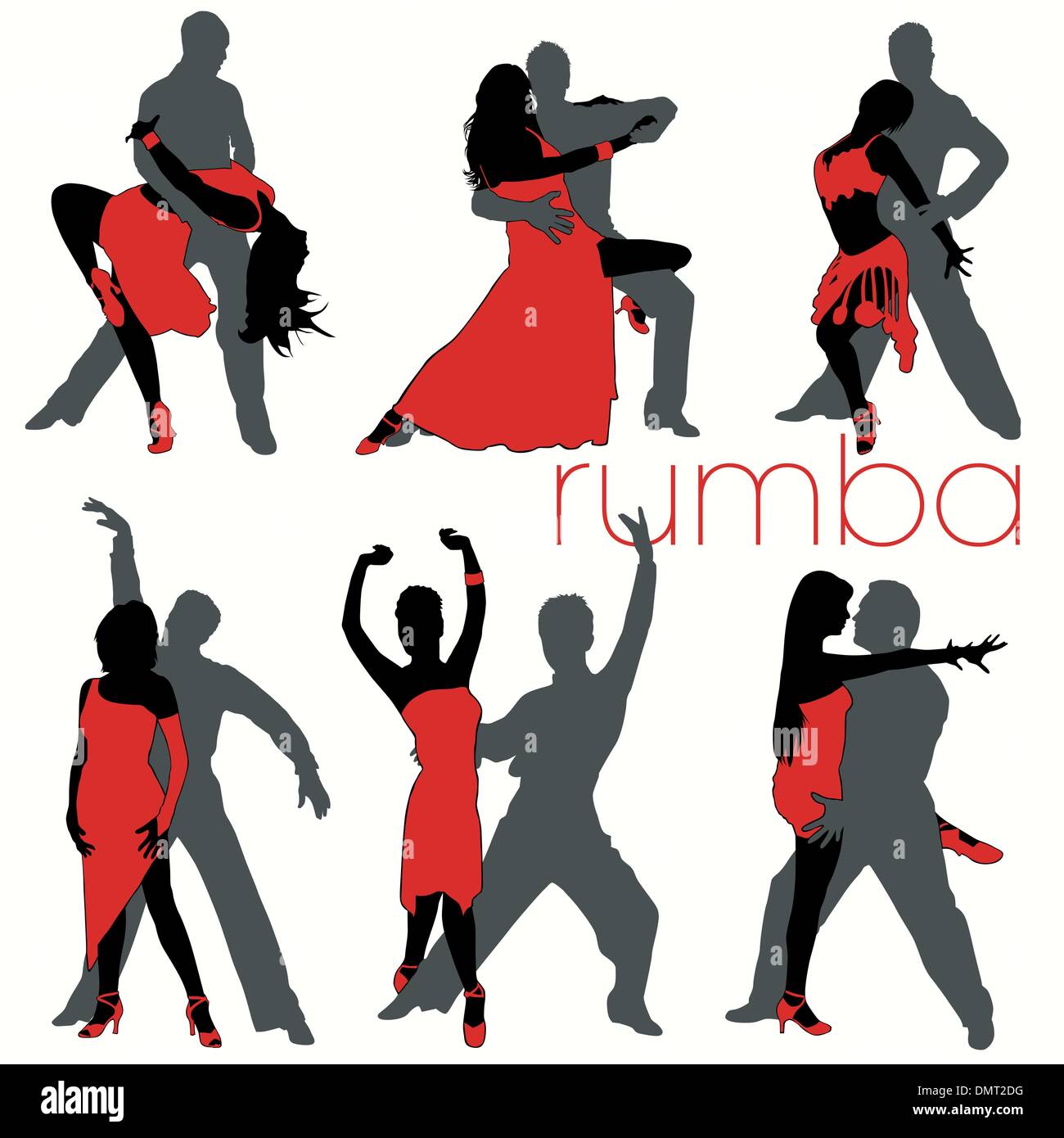 6 Rumba Dancing Couples Silhouettes Set Stock Vector Image & Art - Alamy