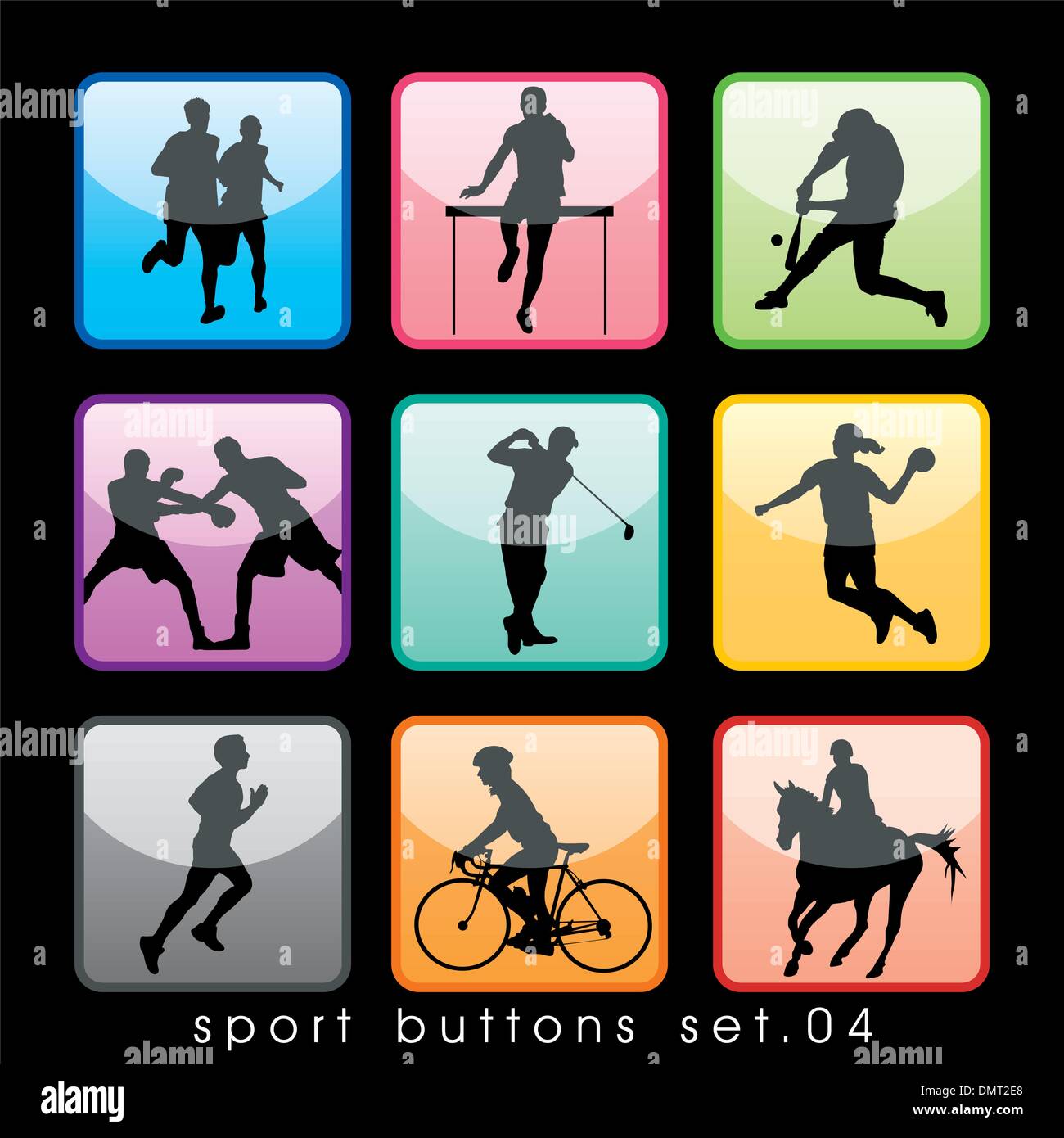 9 Sport Buttons Set Stock Vector Image & Art - Alamy