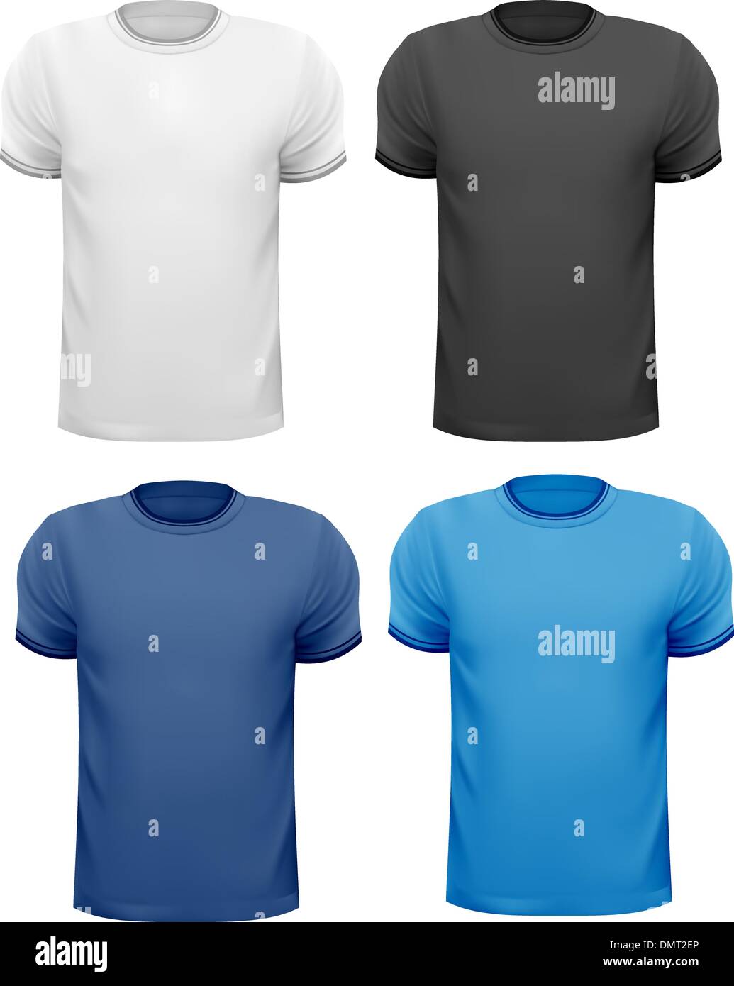 Black and white and color men t-shirts. Design template. Vector Stock ...