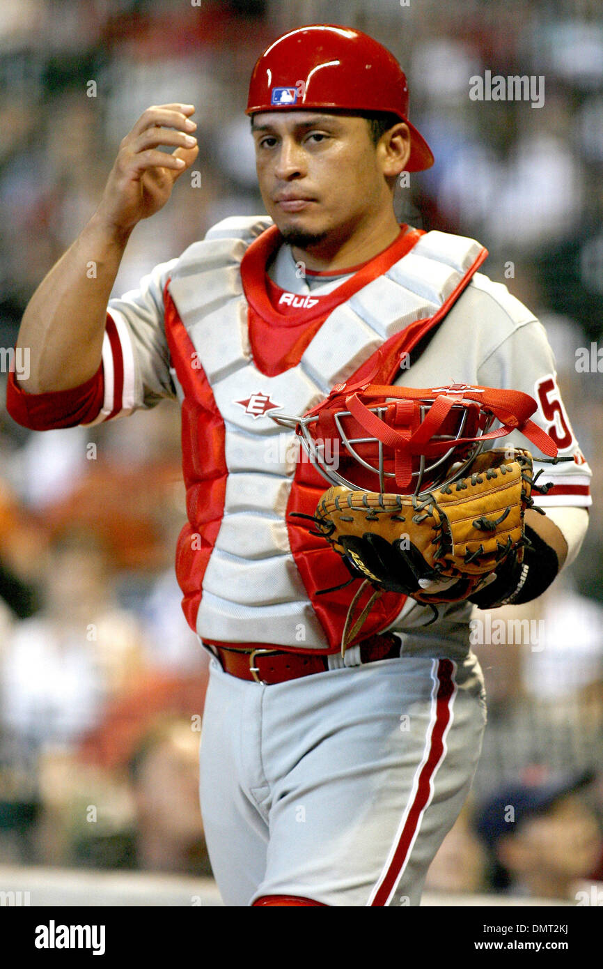 Phillies catcher Carlos Ruiz (51) at Minute Maid Park in Houston Texas ...